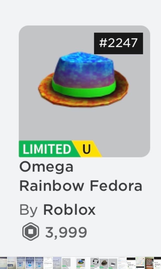 Omega Rainbow fedora hat Roblox, Video Gaming, Gaming Accessories, In ...