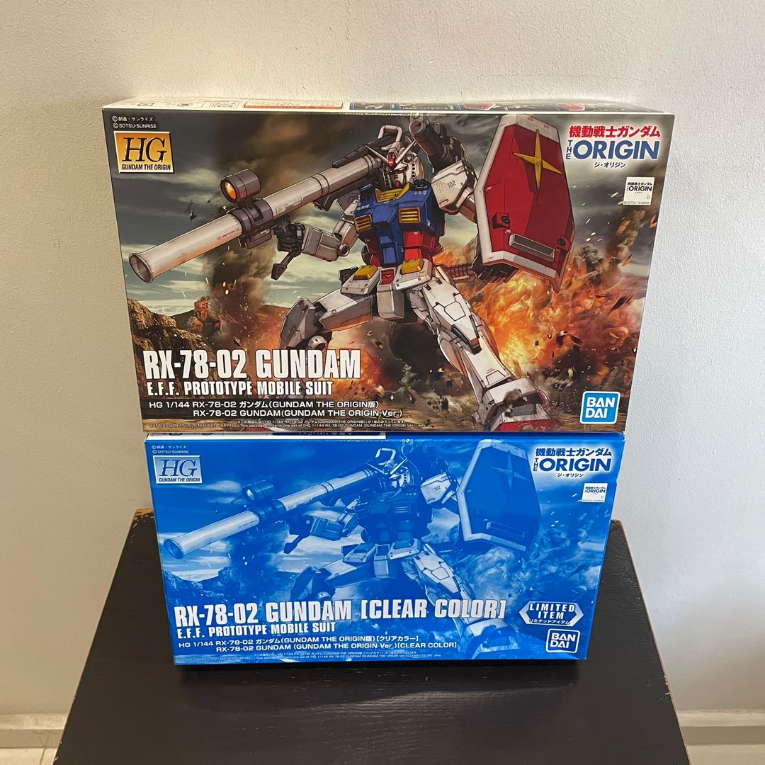 HG 1/144 RX-78-02 Gundam (GUNDAM THE ORIGIN version) Normal and Clear color set, Hobbies & Toys ...