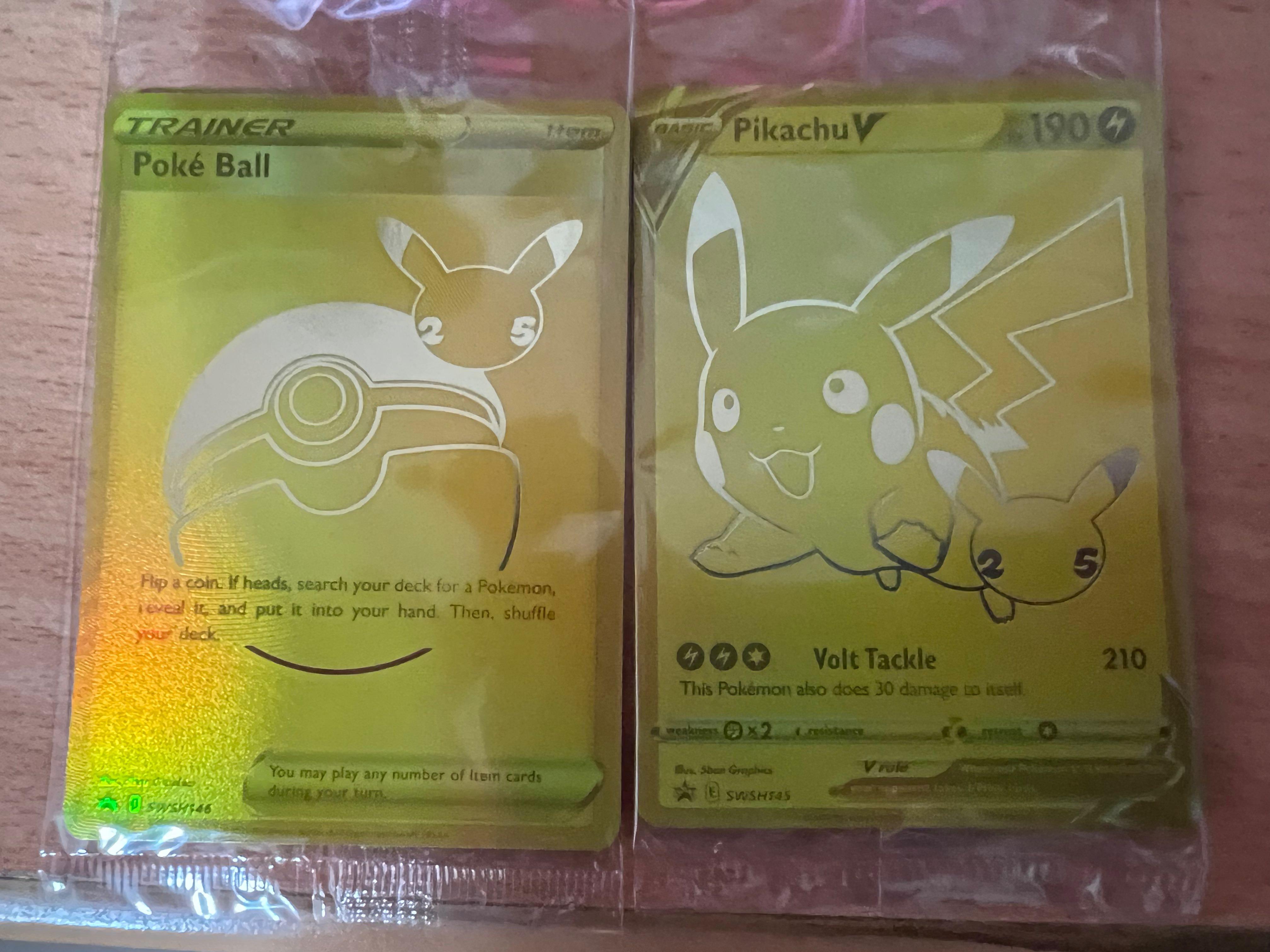 Pikachu and Pokeball Gold Card, Hobbies & Toys, Memorabilia ...