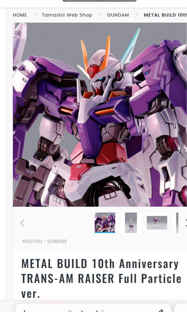 (Pre-Order) METAL BUILD 00 Raiser Gundam 10th Anniversary TRANS-AM ...