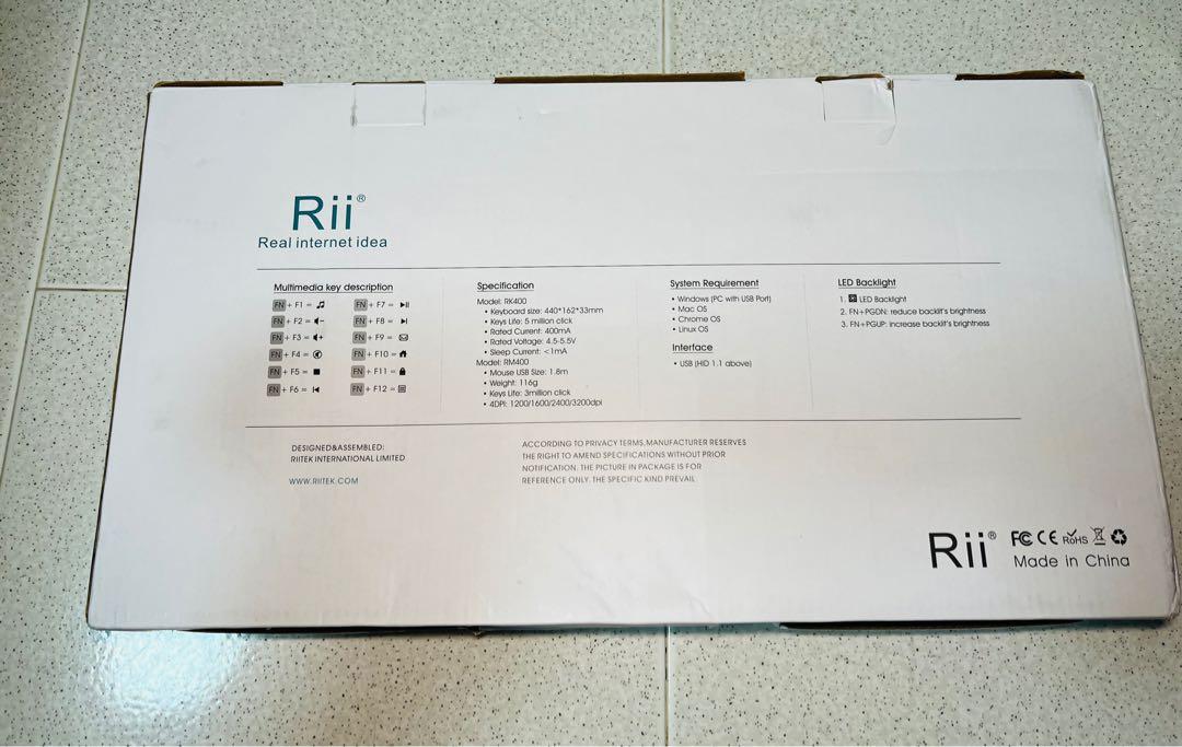 Rii RK400 RGB Gaming Keyboard and Mouse Combo, Computers & Tech, Parts ...