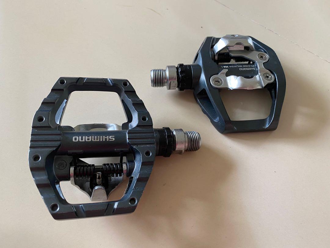 Shimano pedals SPD flat platform dual, Sports Equipment, Bicycles ...