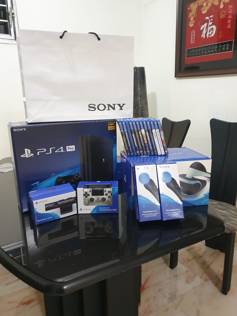 Sony Playstation 4 Pro 1TB with VR Bundle, Video Gaming, Video Game ...