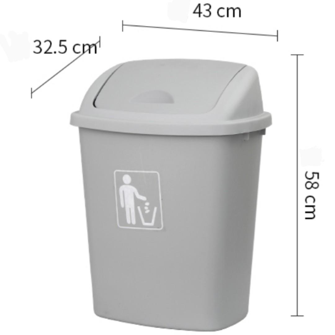 Swivel swing top rubbish trash bin with lid, Furniture & Home Living ...