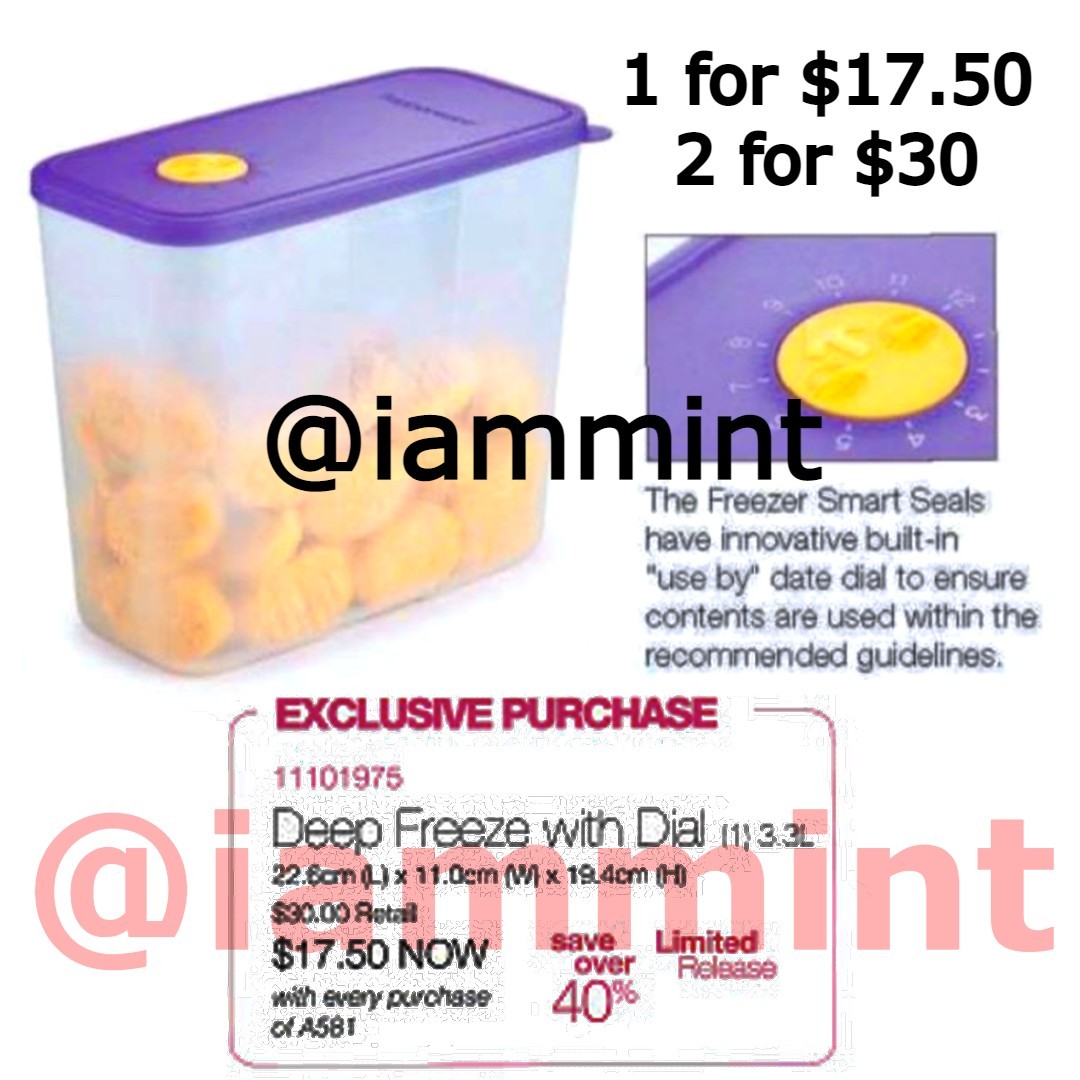 Tupperware 3.3L Deep Freeze Tall Rectangular Freezermate Container with ...