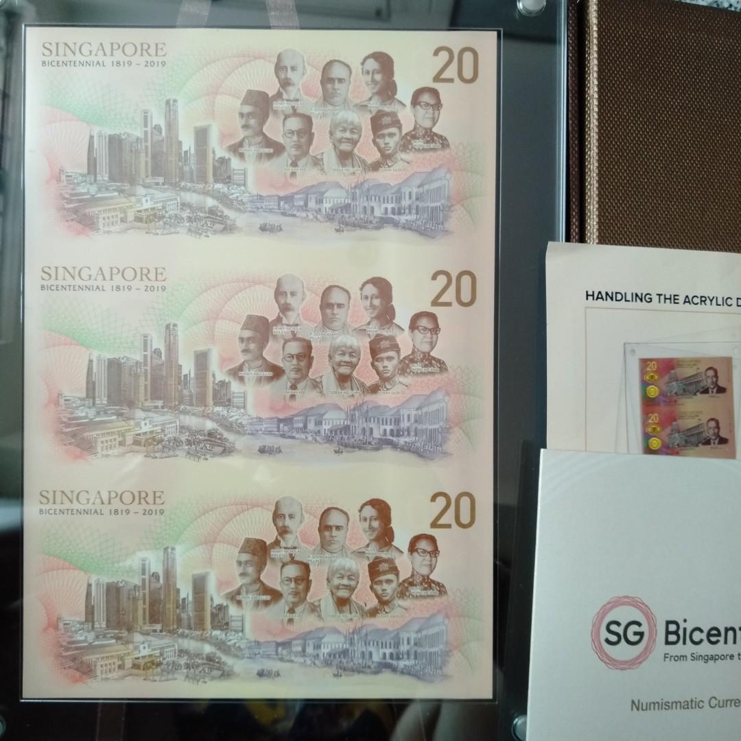 Uncut sheet bicentennial SGD 20 dollars commemorative, Hobbies & Toys ...