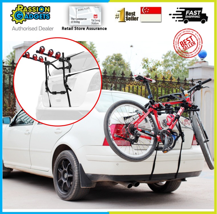 Universal Max 3-bike Car Rear Bicycle Rack 3 Bike Trunk Rear Mount ...