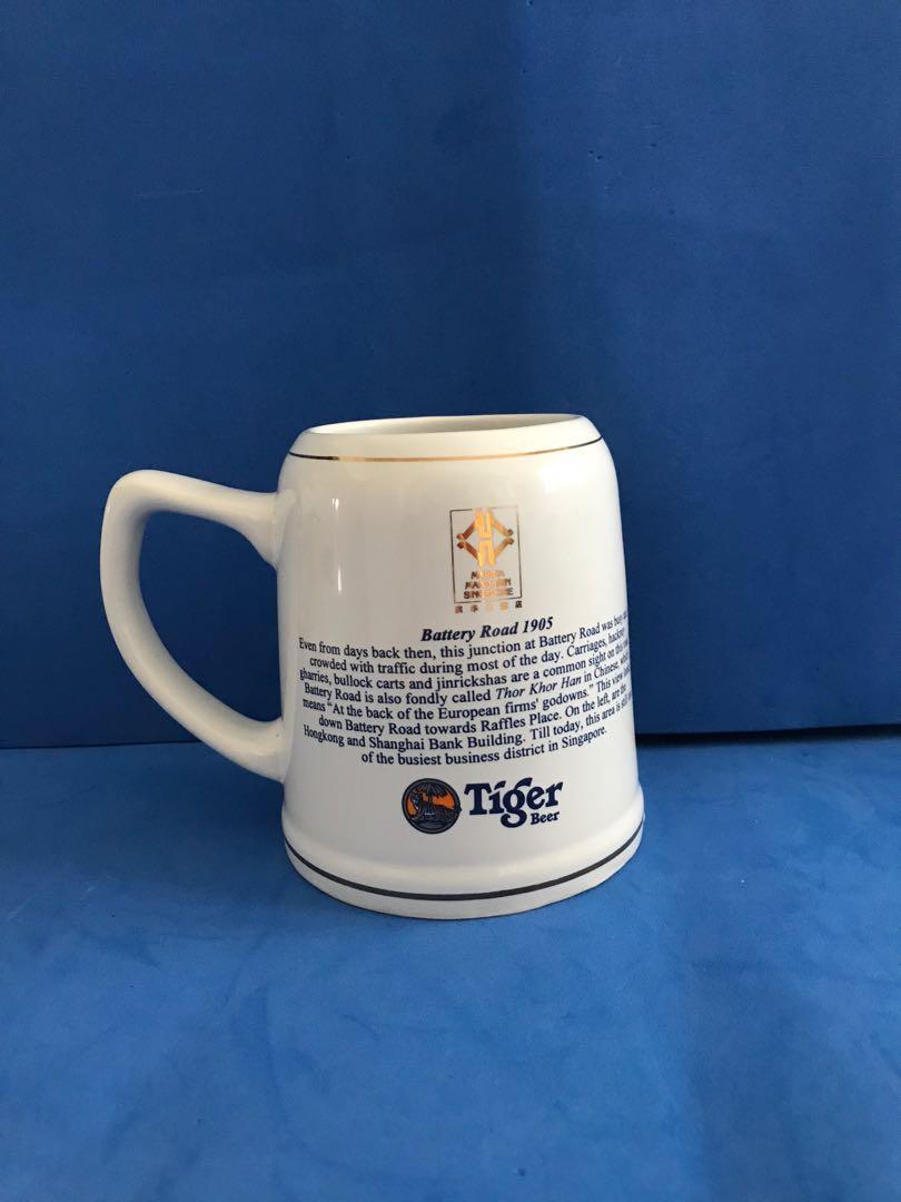 Vintage (Rare) Tiger Beer Mug, HK & Shanghai Bank Building, Battery ...