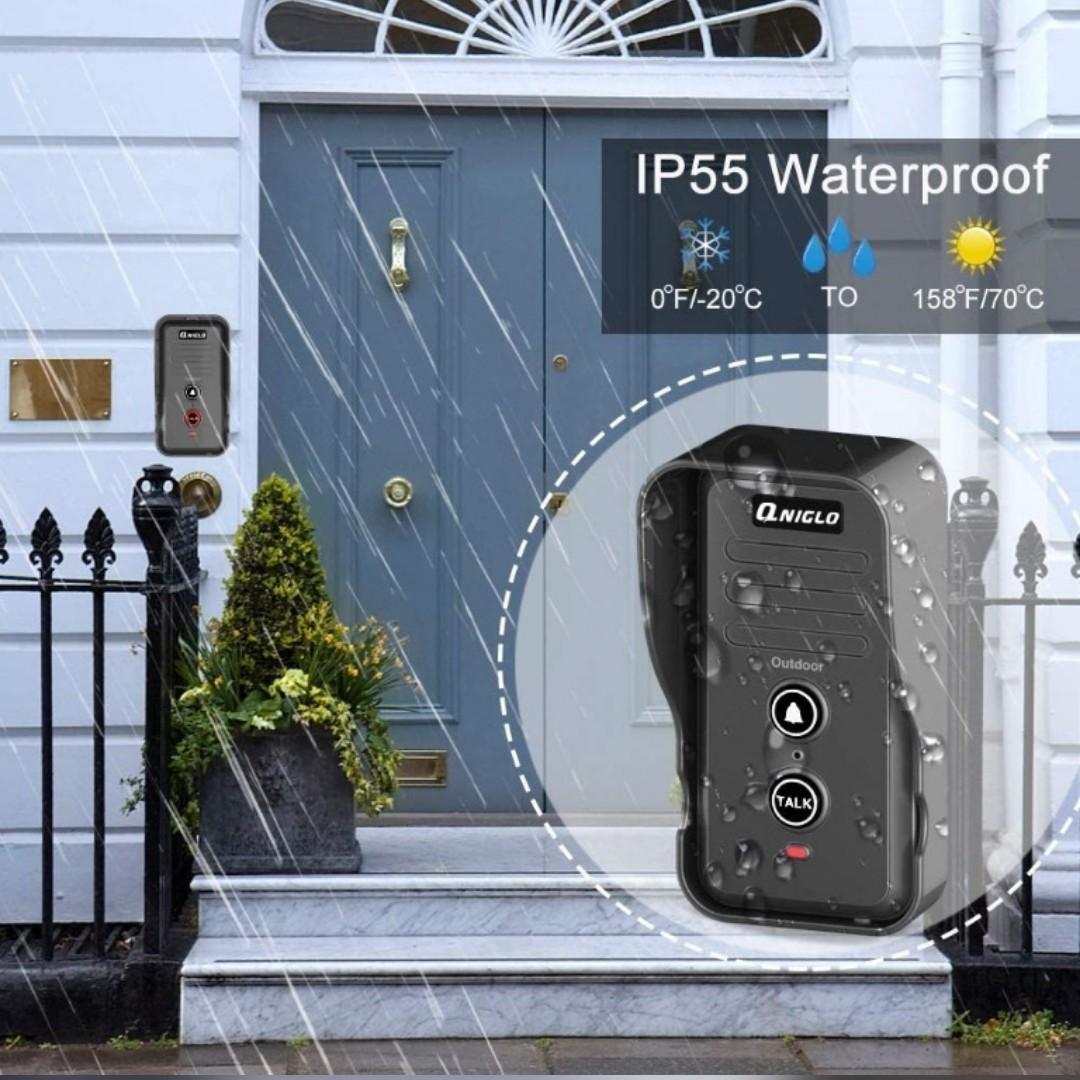 Wireless Doorbell, QNIGLO Portable IP55 Waterproof Wireless Intercom ...