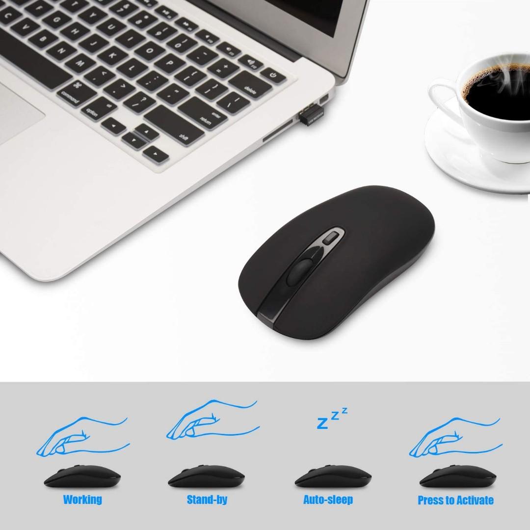 Wireless Mouse, cimetech 2.4G Slim Cordless Less Noise for Laptop ...