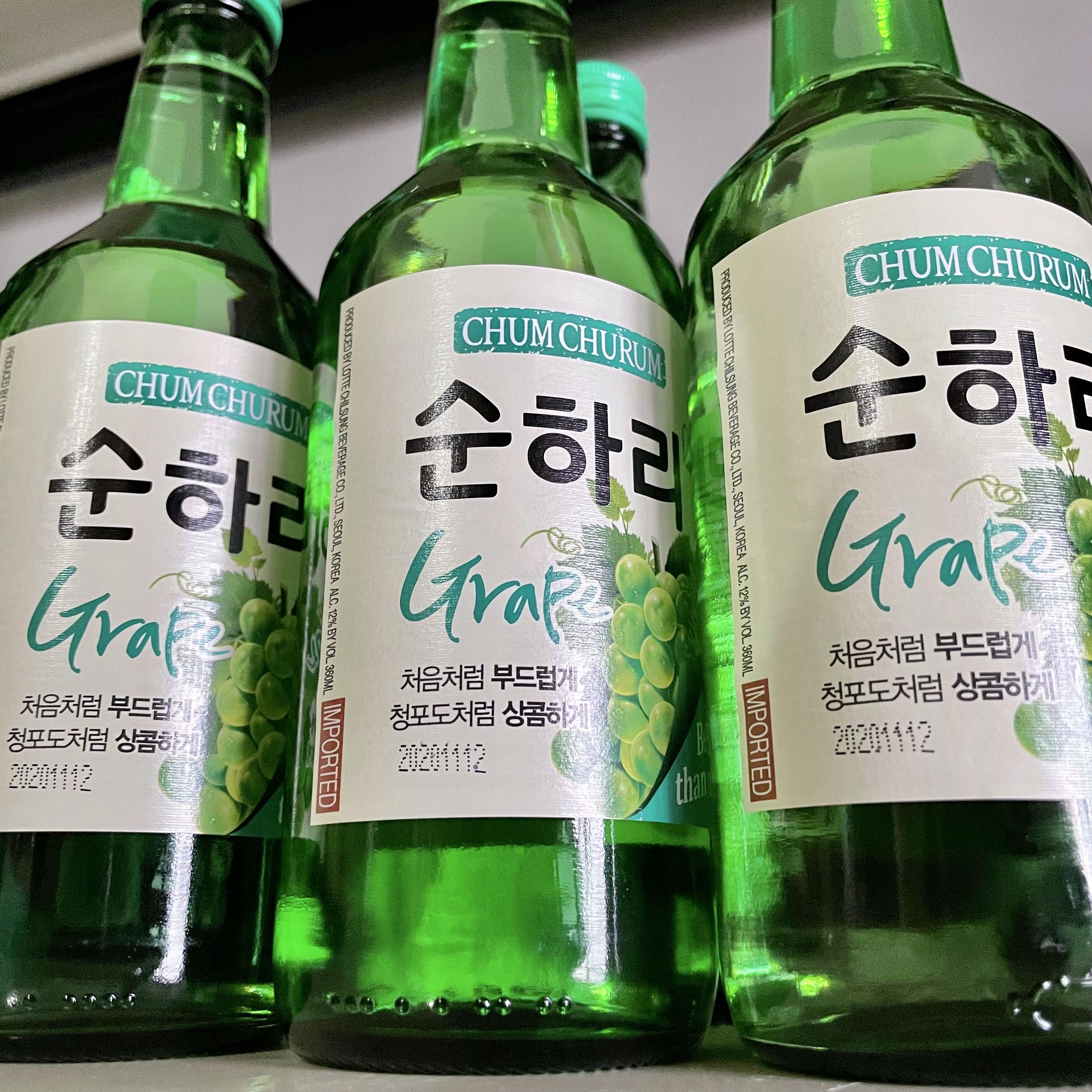 17% Soju plain Chum Churum Premium Korean Chumchurum Moscato grape ...
