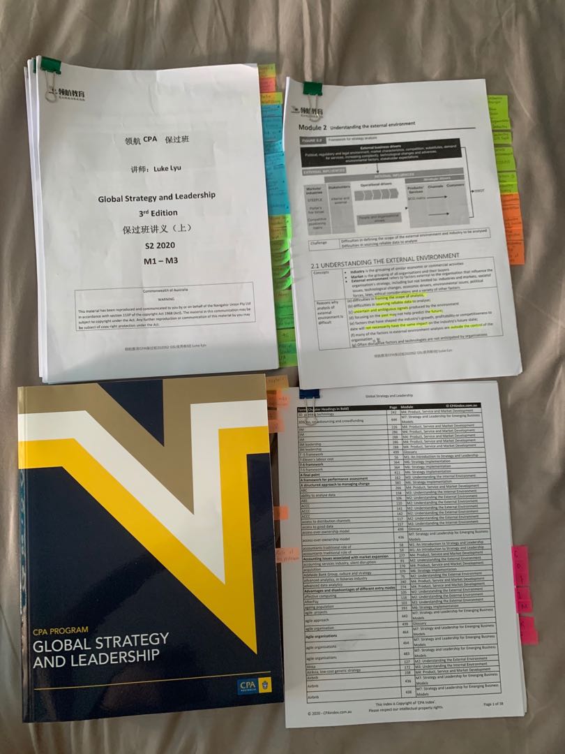 領航 GSL notes CPAA CPA Australia text book 書 index 2020 S2 連 revision ...