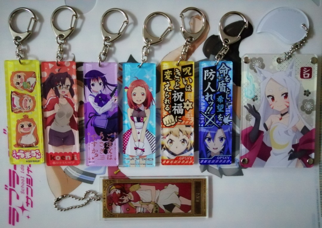 Anime Keychains (Umaru, Koenji, Rize,Harumi, Hibiki, Tsubasa, Shiro ...