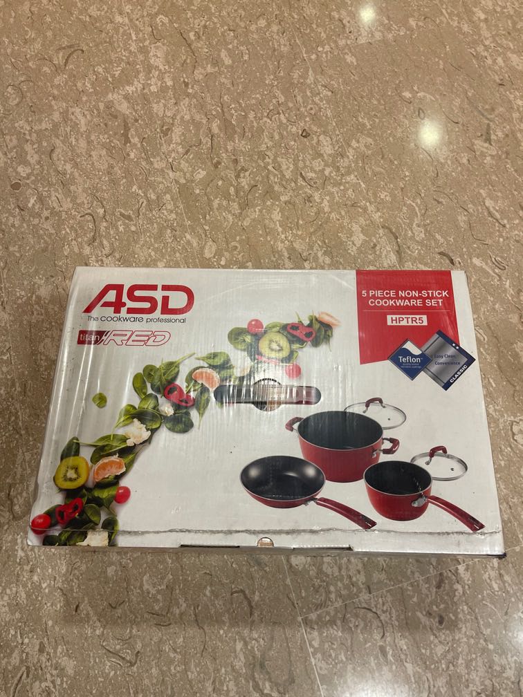 ASD Thre cookware professional Teflon Non-stick (Titan RED), TV & Home ...