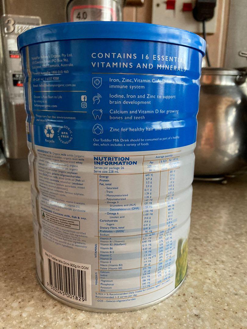 Bellamy organic milk powder 900g Step 3, Babies & Kids, Nursing ...