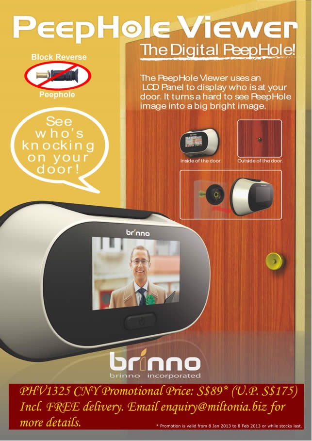 Brinno PHV1325 PeepHole Viewer (12mm Barrel), Furniture & Home Living ...