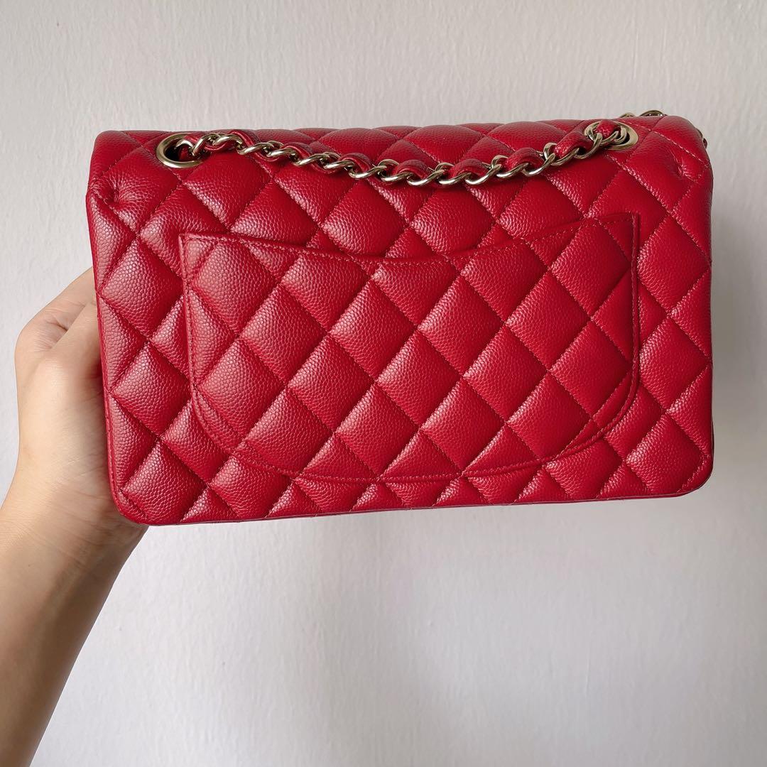 Chanel 19B Red Small Classic bag, Women's Fashion, Bags & Wallets ...