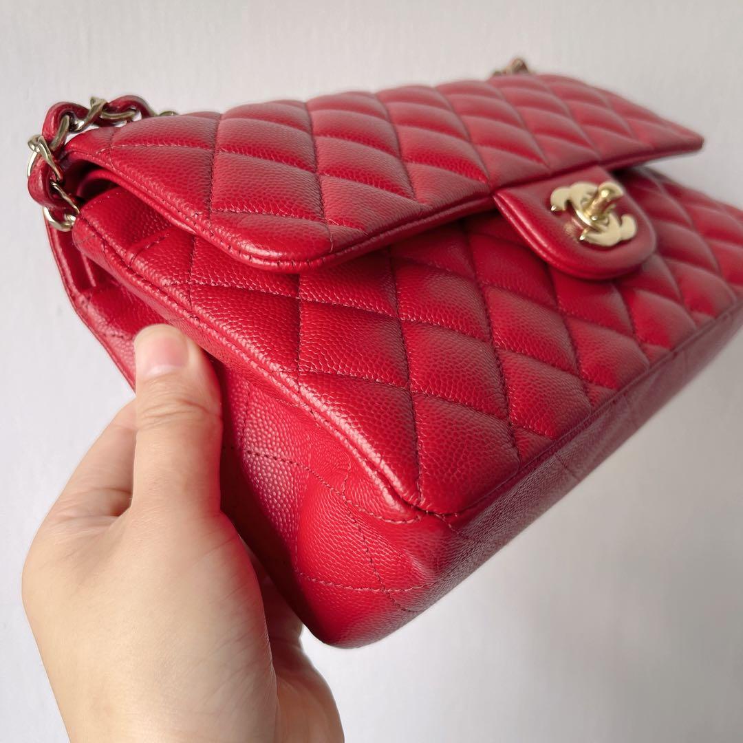 Chanel 19B Red Small Classic bag, Women's Fashion, Bags & Wallets ...