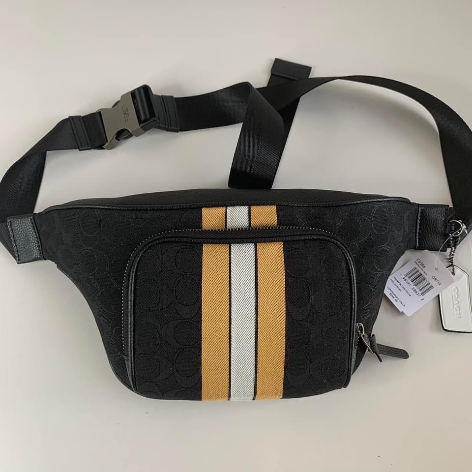 Coach Thompson Belt Bag in Signature Jacquard, Men's Fashion, Bags ...