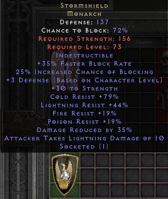 Diablo 2 Resurrected Stormshield (Monarch), Video Gaming, Gaming ...