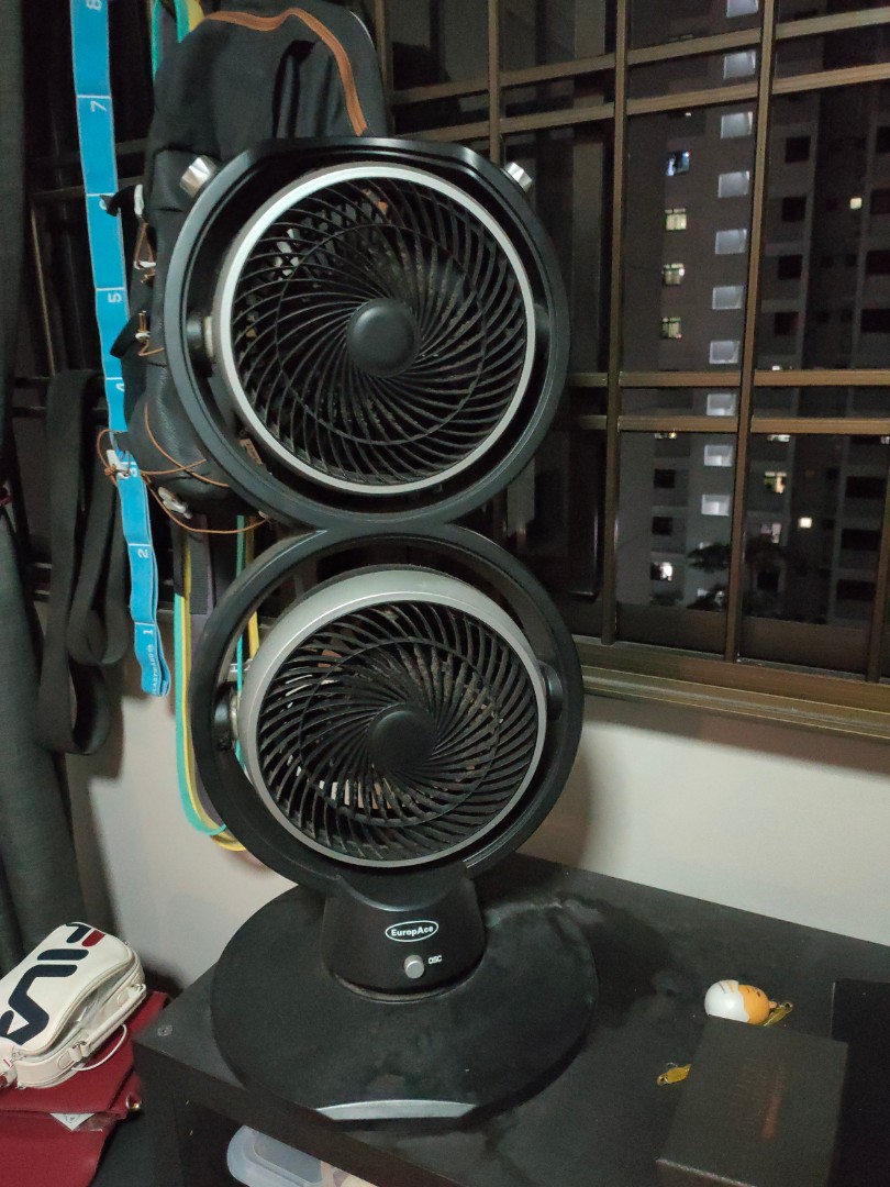 EuropAce EQQ Dual Turbo Fan (9"), Furniture & Home Living, Lighting ...