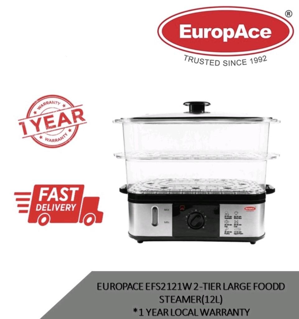 ☆FREE DELIVERY☆EuropAce EFS 2121W 2-TIER LARGE FOOD STEAMER (12L), TV ...