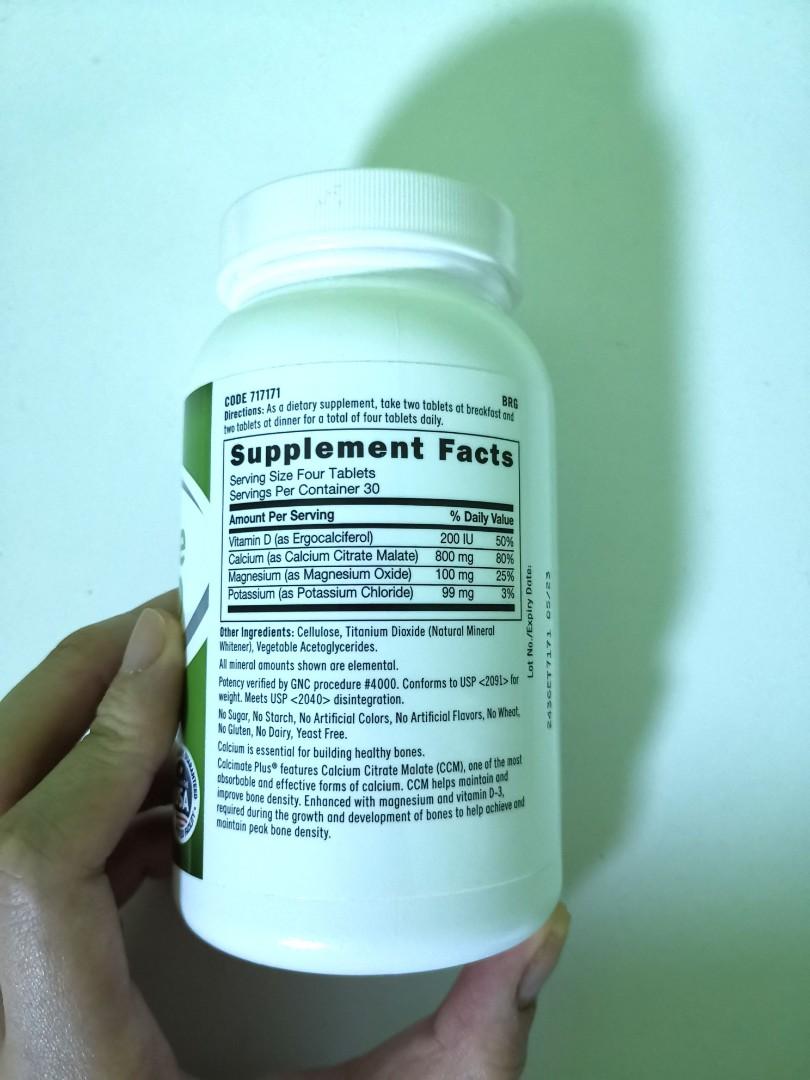 GNC Calcimate Plus 800, Health & Nutrition, Health Supplements ...