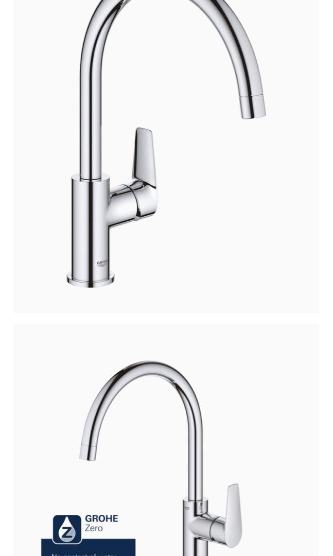 Grohe Bauedge Sink Mixer Single Lever, Chrome 31367001, Furniture ...