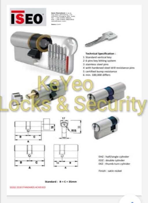 High Security, Made-in-Italy, Lock Cylinder, Furniture & Home Living ...