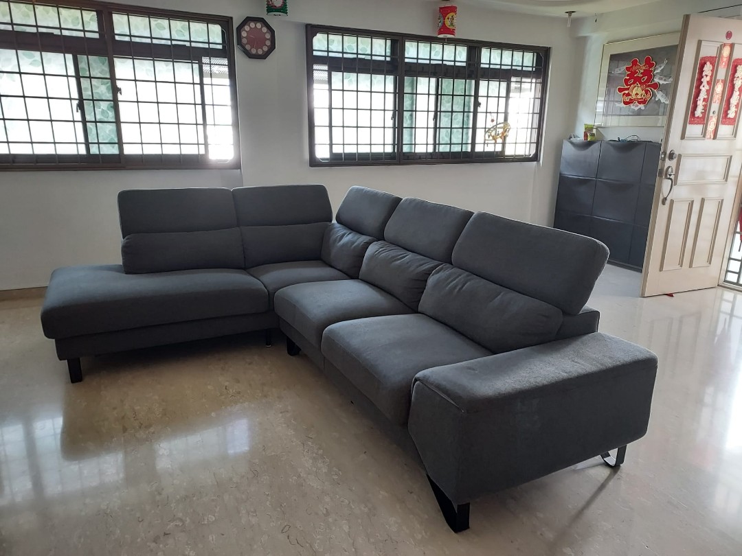 Lewis L-shape sofa + delivery, Furniture & Home Living, Furniture ...
