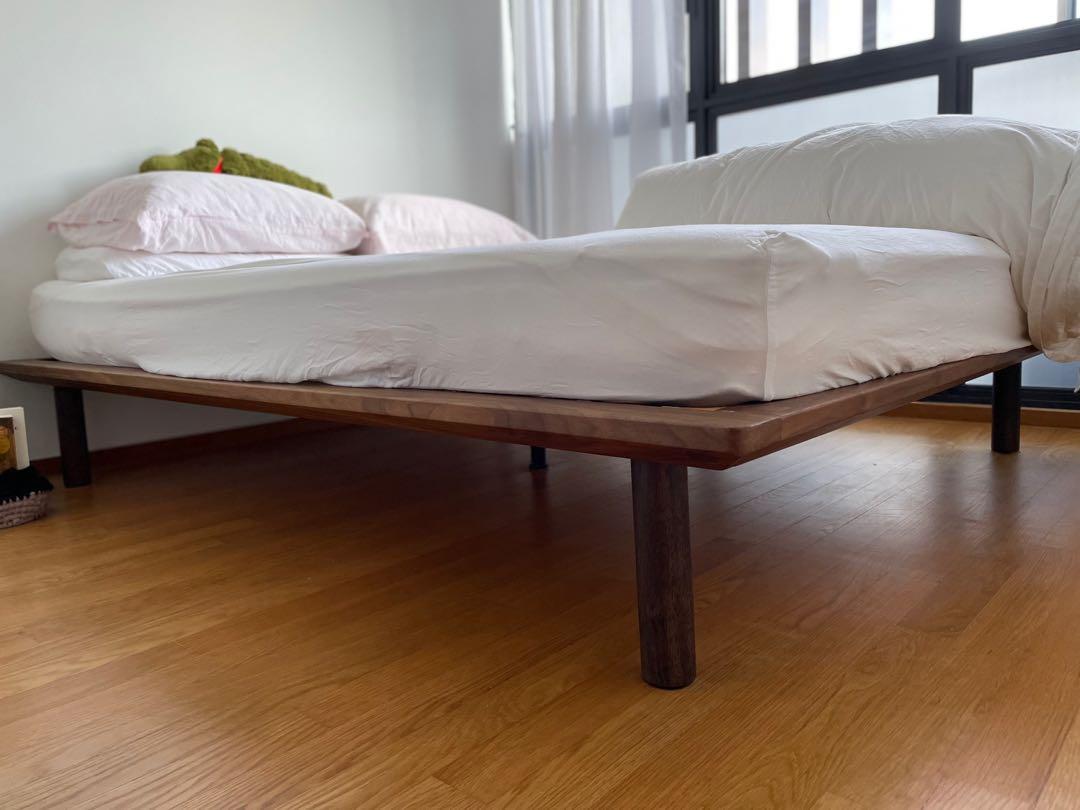 Muji Wooden Bed Frame, Queen, Furniture & Home Living, Furniture, Bed ...