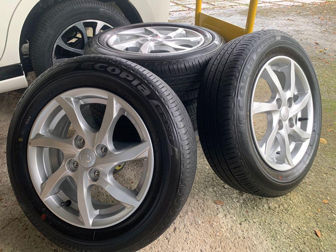 Myvi 14 inch rims with tyres, Auto Accessories on Carousell