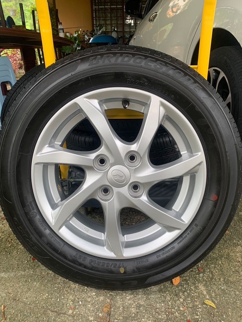 Myvi 14 inch rims with tyres, Auto Accessories on Carousell