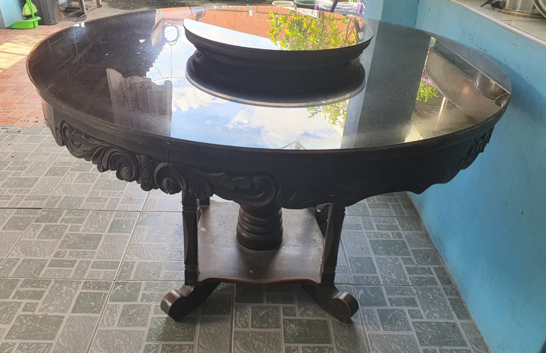 Narra 6 Seater Round Dining Table, Furniture & Home Living, Furniture ...