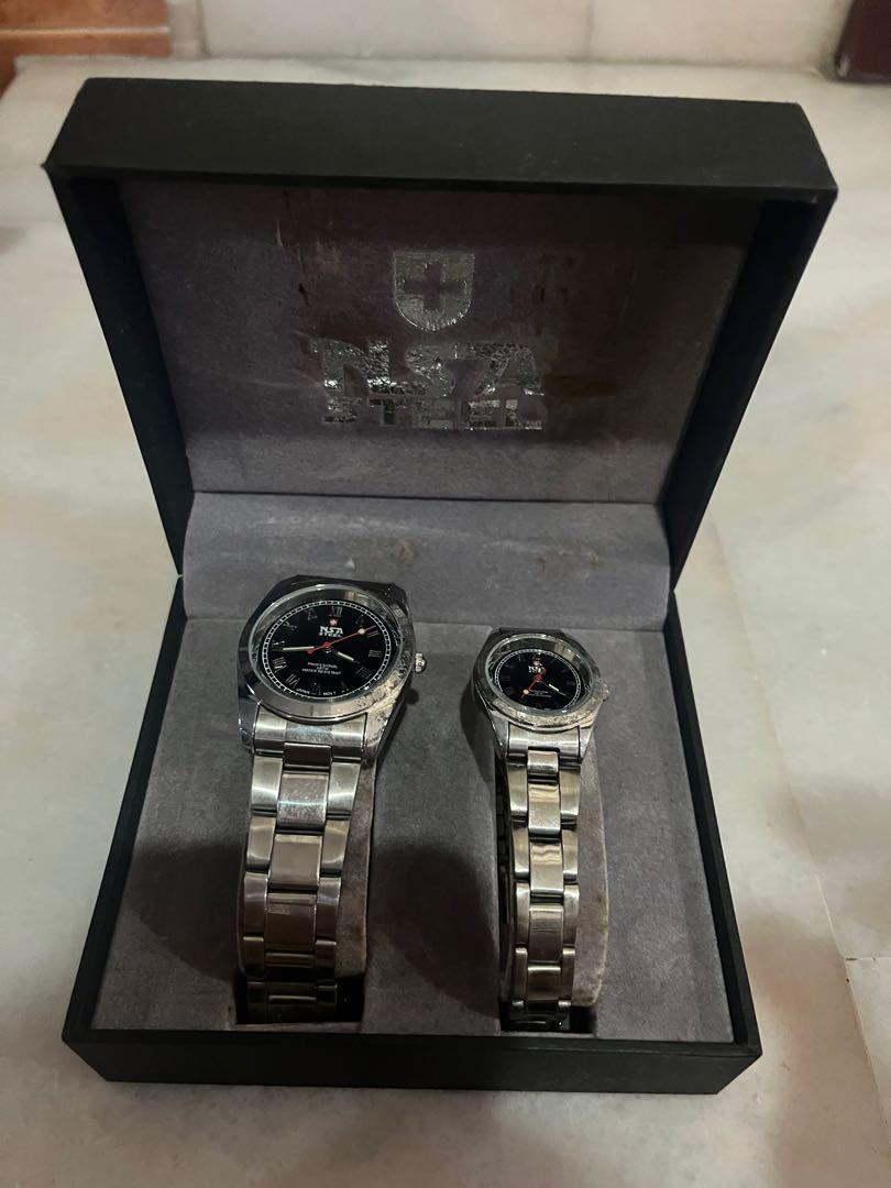 NSA steel quartz couple watch, Luxury, Watches on Carousell