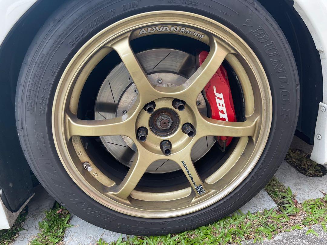 Original Advan RG2 Gold Rims with dunlop z3 ..Special Edition 17x7.5j ...