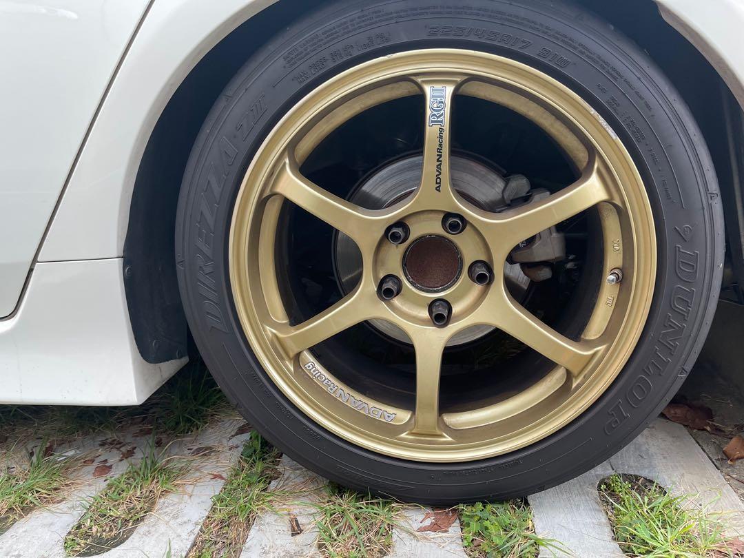 Original Advan RG2 Gold Rims with dunlop z3 ..Special Edition 17x7.5j ...