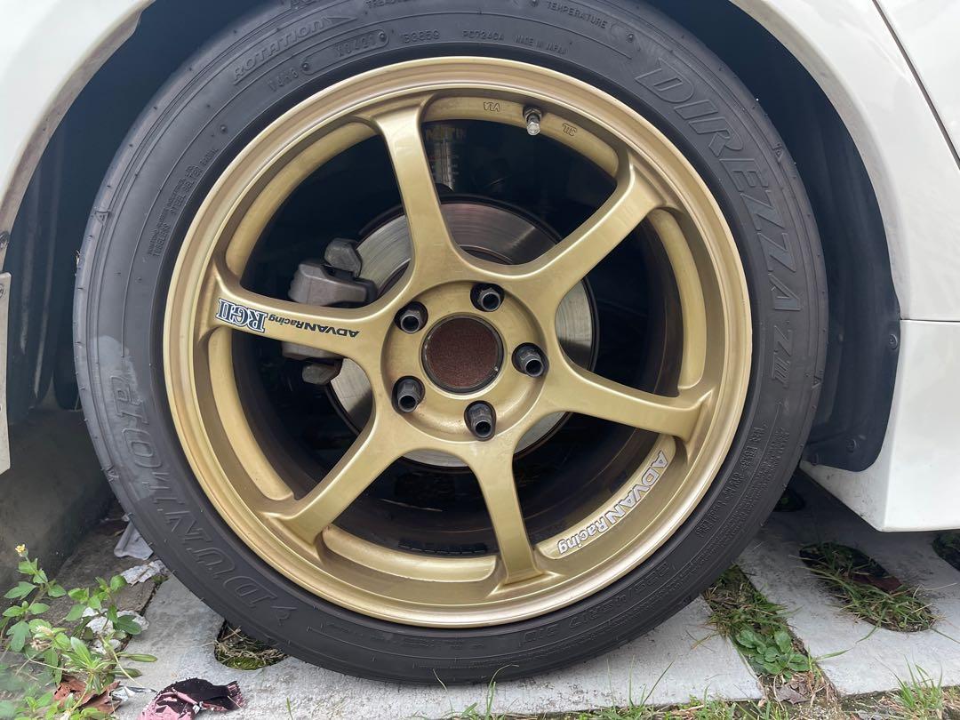 Original Advan RG2 Gold Rims with dunlop z3 ..Special Edition 17x7.5j ...