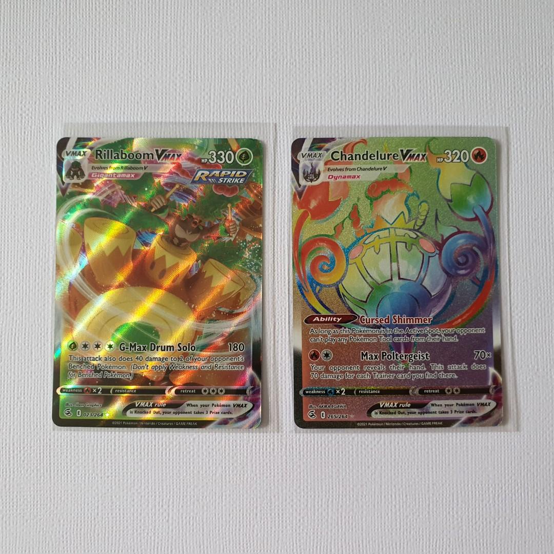 Pokémon Card [Eng] - Rillaboom VMAX (023/264) & Chandelure VMAX Rainbow ...