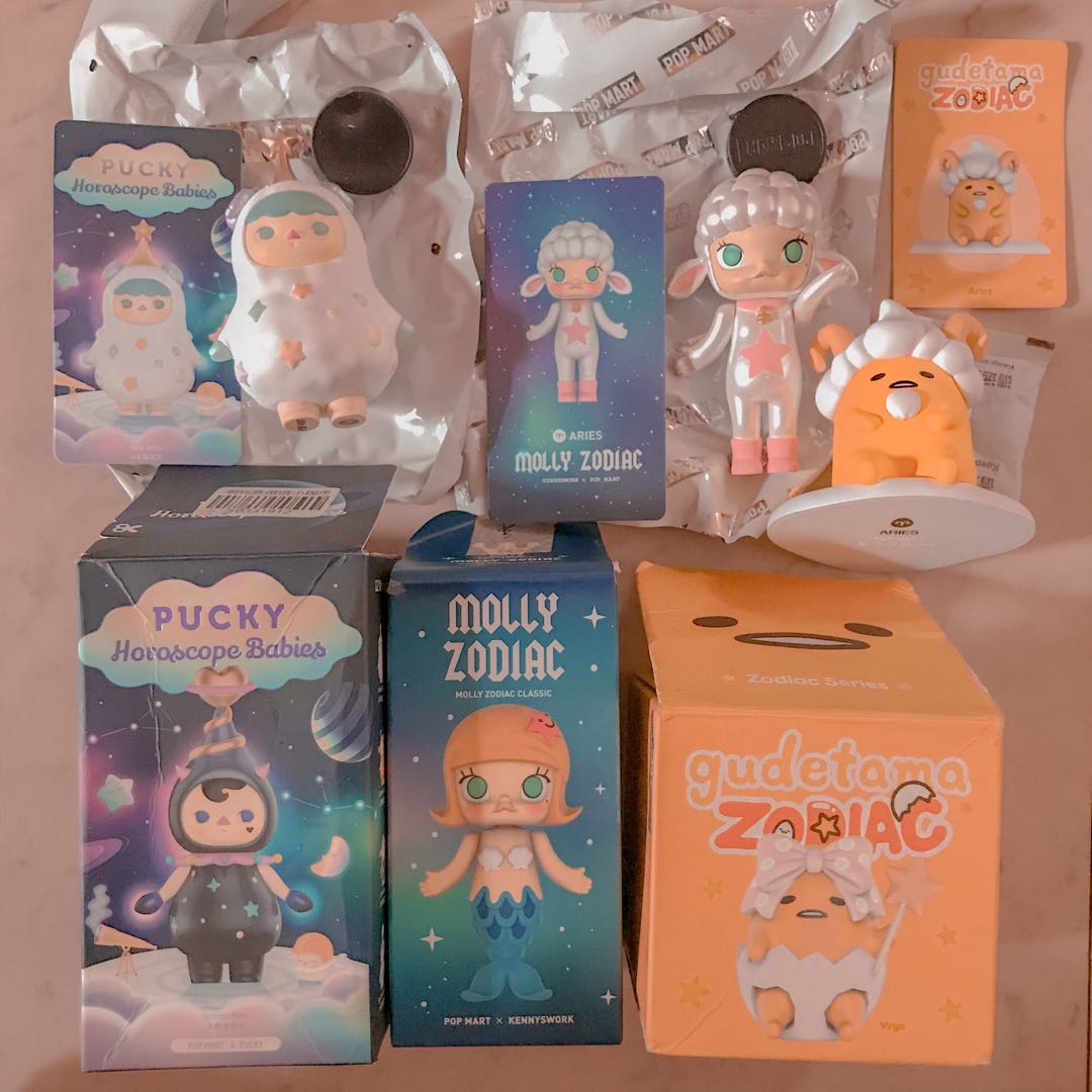 Popmart Zodiac Set Molly, Pucky, And Gudetama Aries, Hobbies & Toys ...