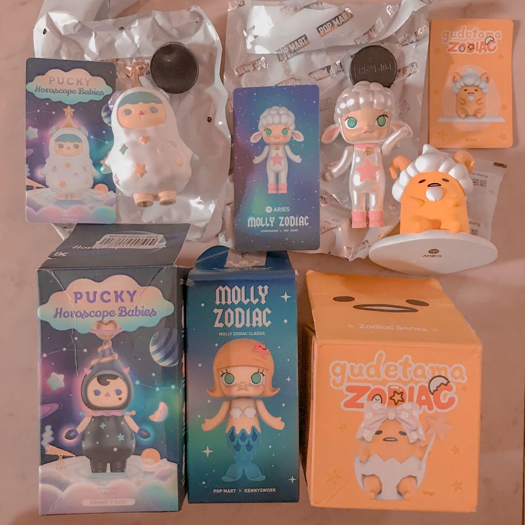 Popmart Zodiac Set Molly, Pucky, And Gudetama Aries, Hobbies & Toys ...