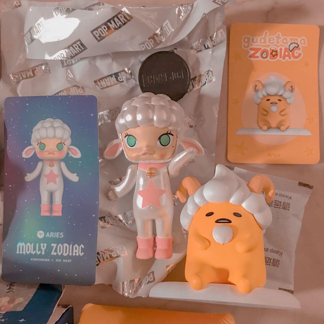 Popmart Zodiac Set Molly, Pucky, And Gudetama Aries, Hobbies & Toys ...