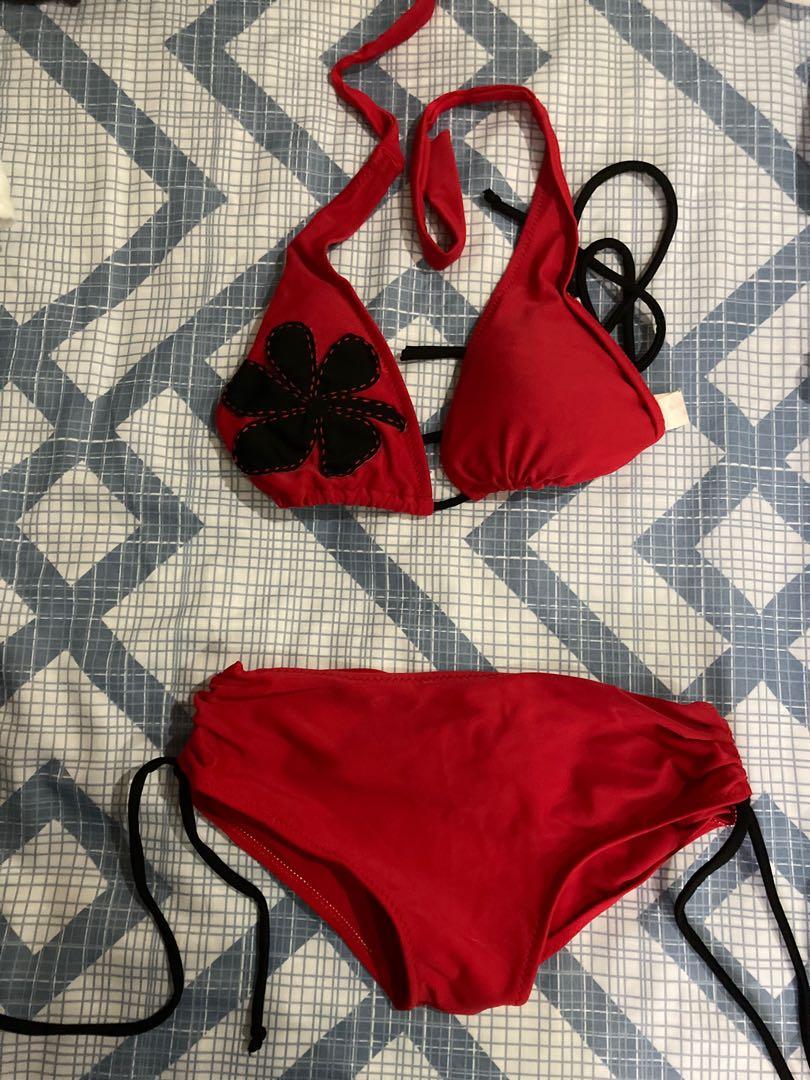 Red bikini, Women's Fashion, Swimwear, Bikinis & Swimsuits on Carousell