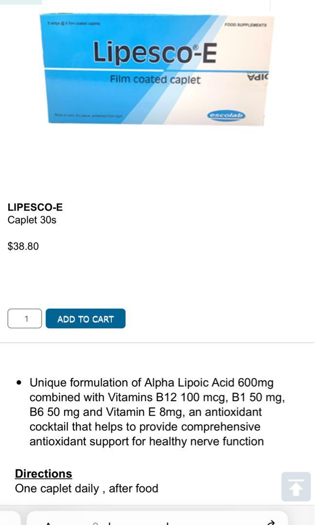 selling Lipesco-E, Health & Nutrition, Health Supplements, Vitamins ...