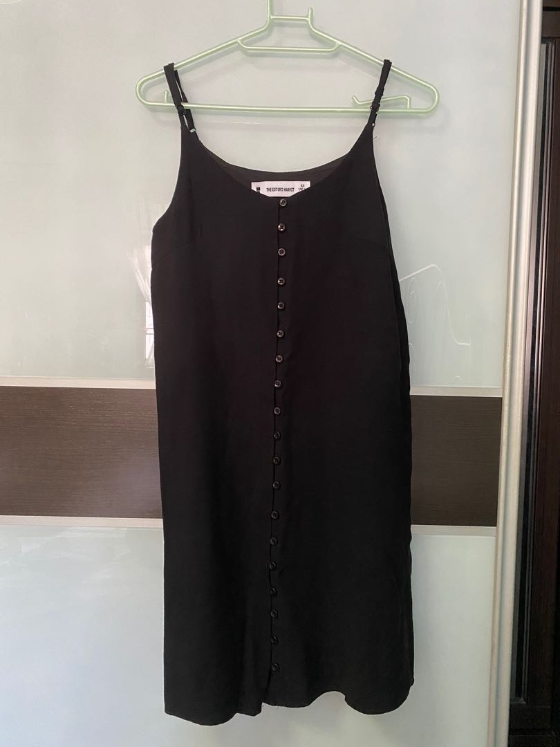 TEM Black Button Slip Dress ($30), Women's Fashion, Dresses & Sets ...