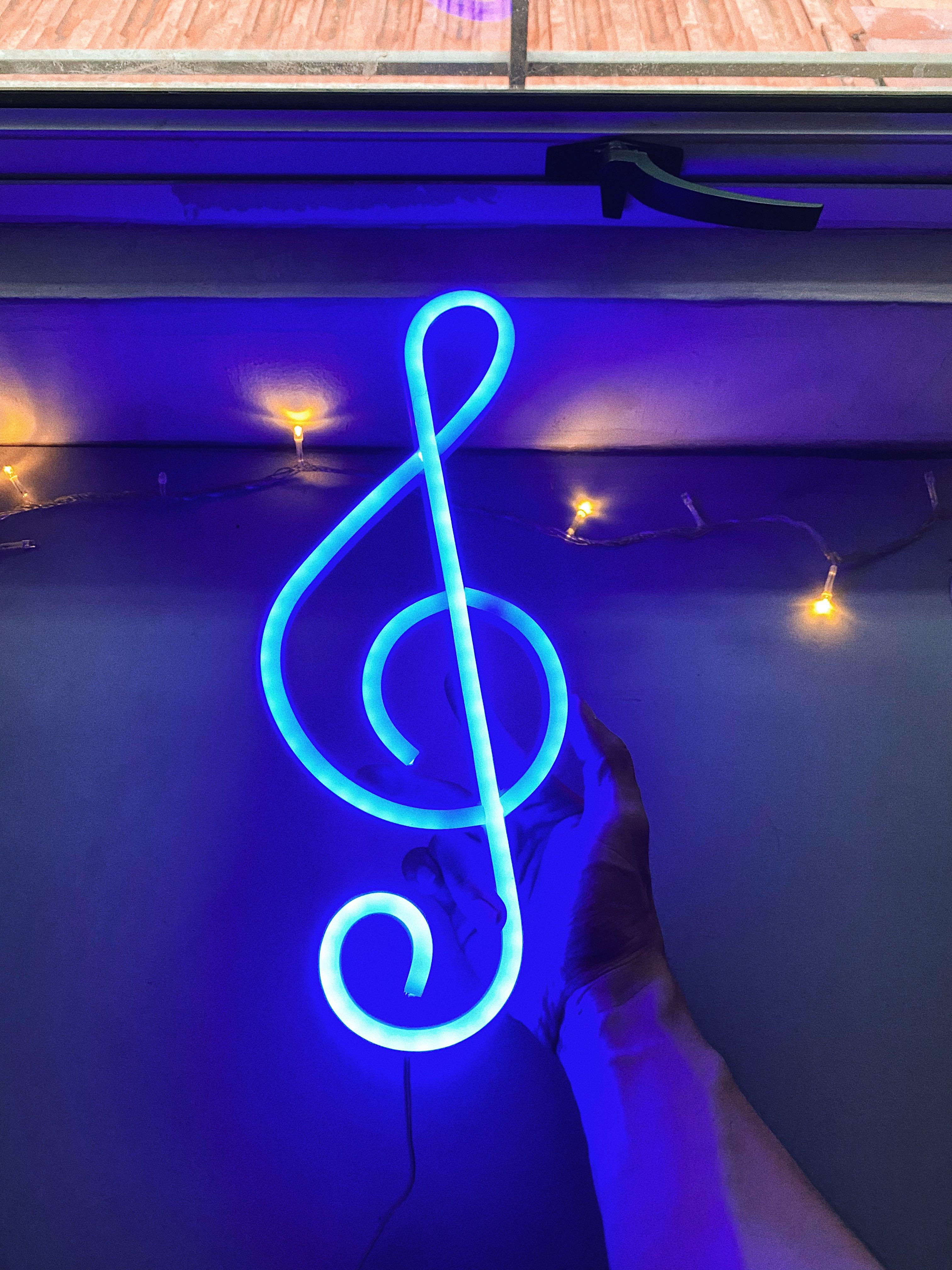 Treble clef neon light , Furniture & Home Living, Lighting & Fans ...