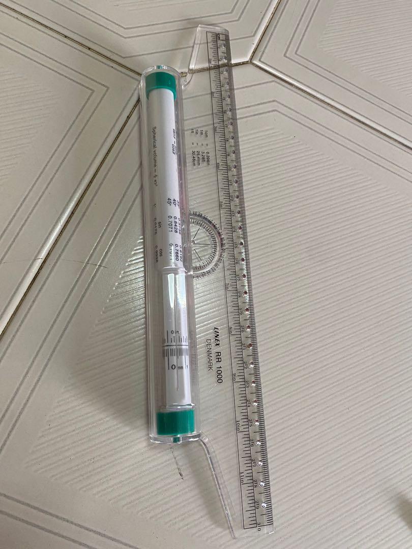 Triangular set square (32cm) and rolling ruler, Hobbies & Toys ...
