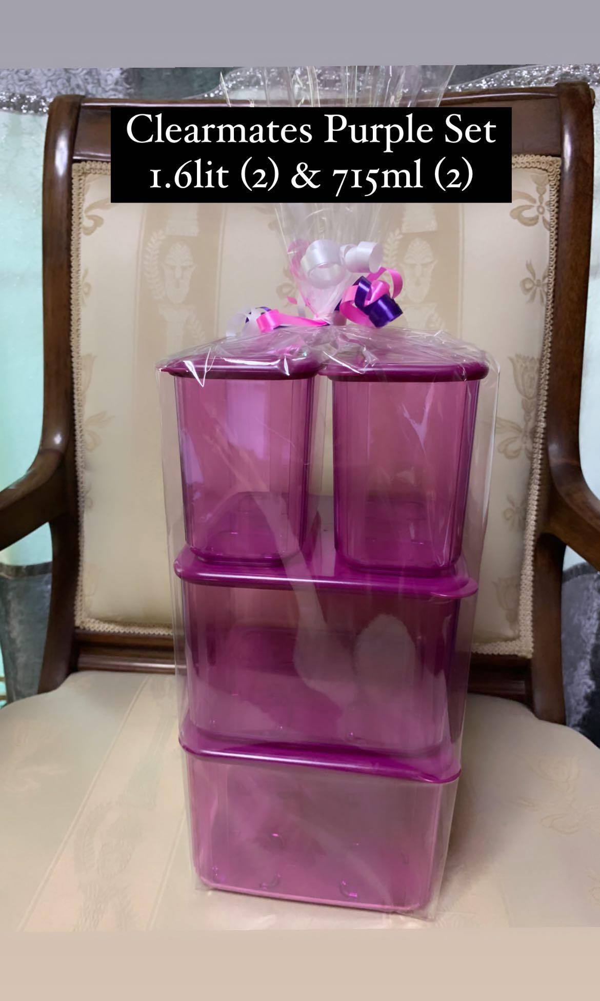 Tupperware Clearmates Purple Set, Furniture & Home Living, Kitchenware ...