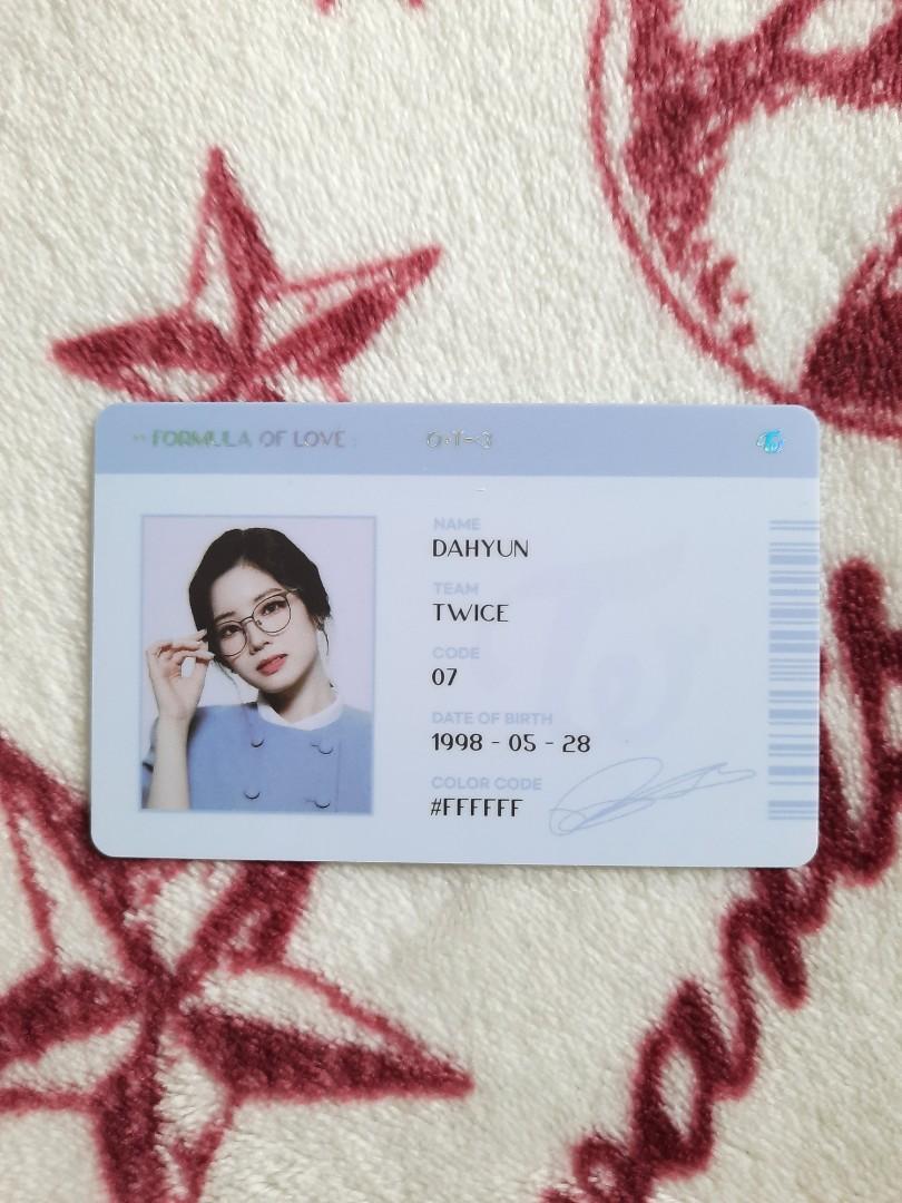 TWICE Formula Of Love ID. Card, Hobbies & Toys, Collectibles ...