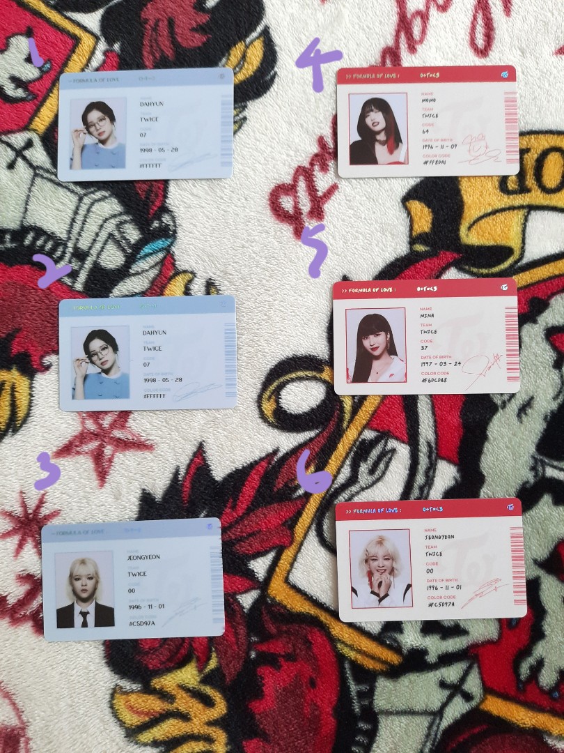 TWICE Formula Of Love ID. Card, Hobbies & Toys, Collectibles ...